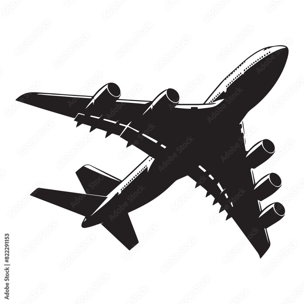 Black and White Airplane Silhouettes Vector Art, Airplane Silhouettes ...