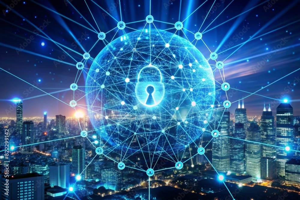 Advanced AI battling cybercrime a stock image depicting an AI-powered ...