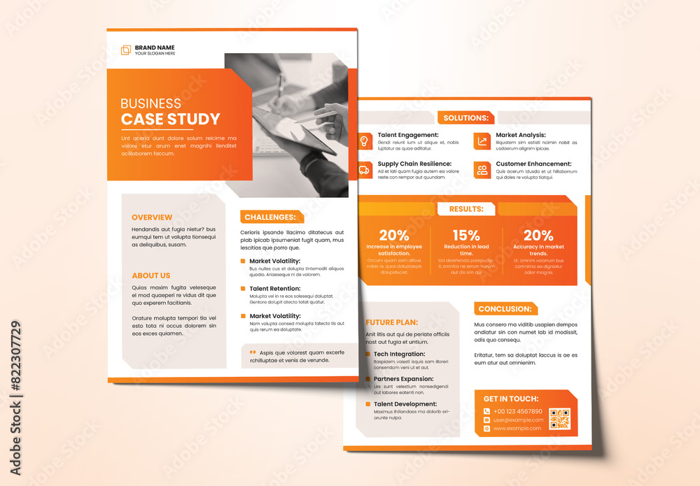 Business Case Study Template Layout Stock Template | Adobe Stock