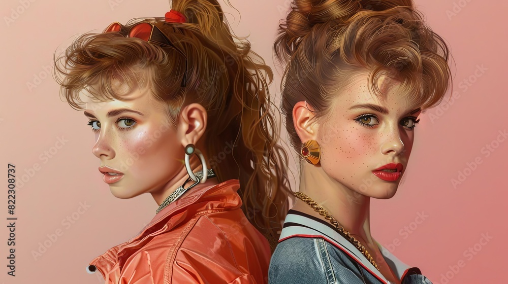 80s throwback quirky portraits of young women with iconic mullet ...