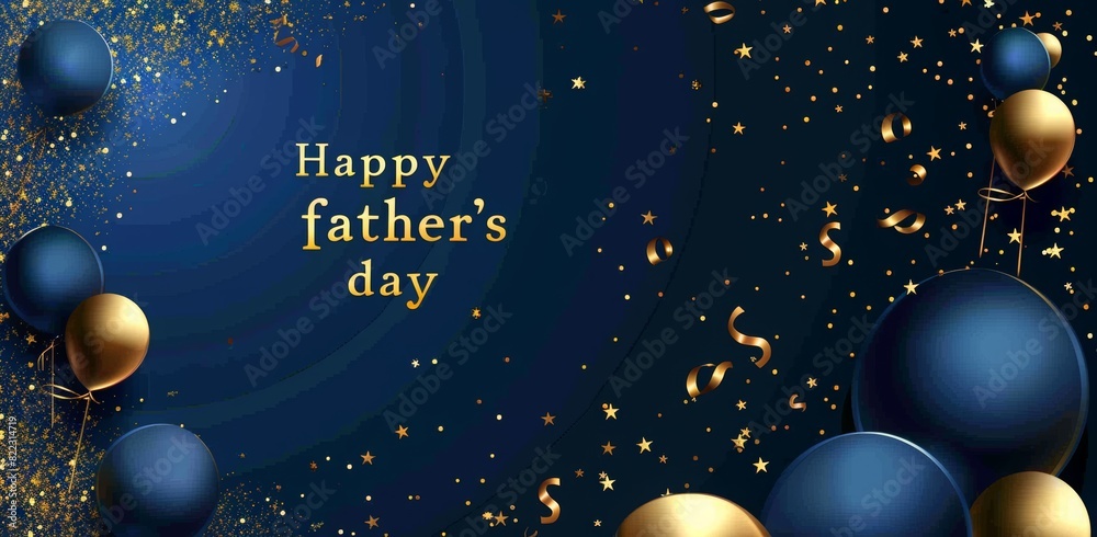 Happy Father's Day text on a navy blue background with a blur effect ...