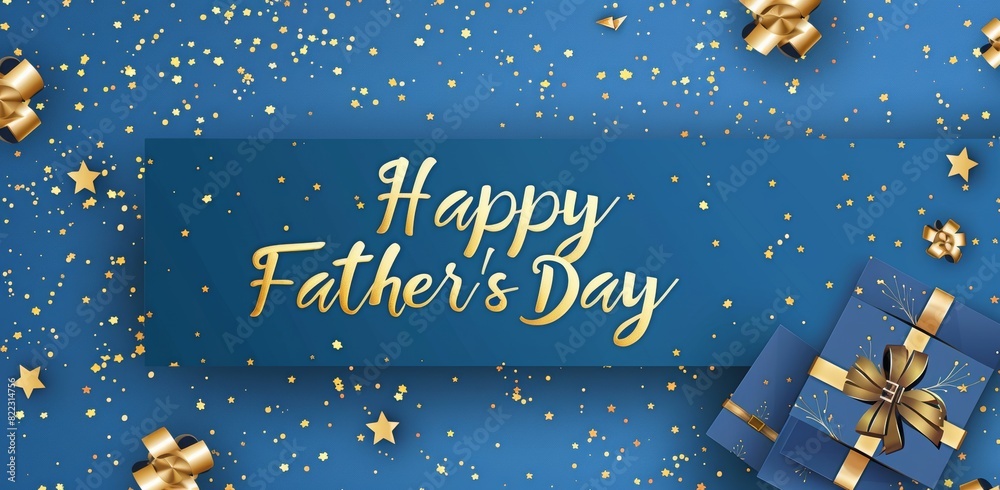 Happy Father's Day text on a navy blue background with a blur effect ...