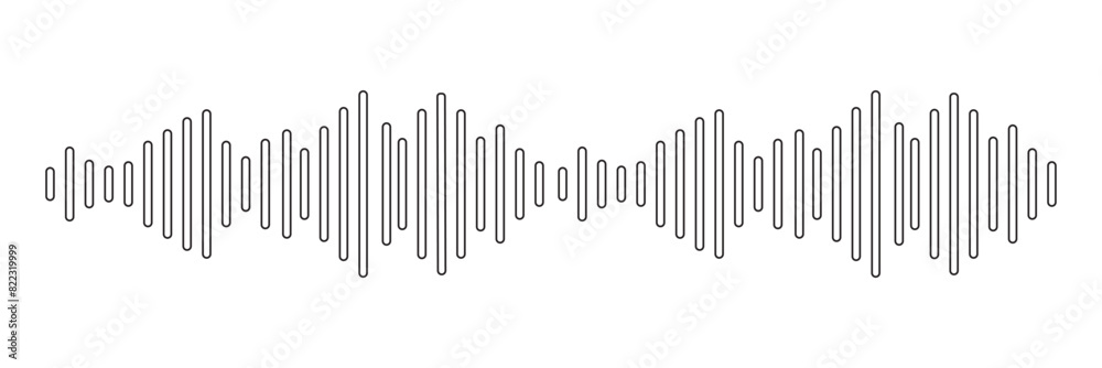 Sound wave sign, seamless sound waveform background, music player ...