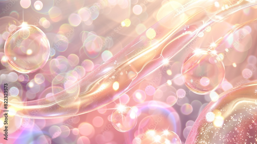 Floating wave of detergent and soap in motion, light effect with ...