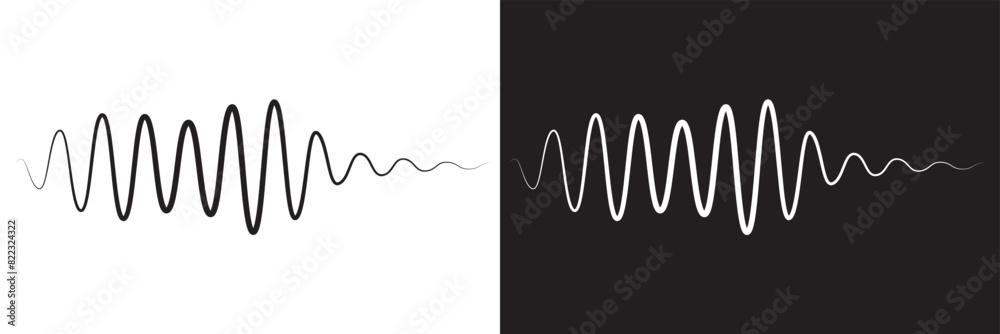 Waves of the equalizer. Vector illustration of music sound on isolated ...