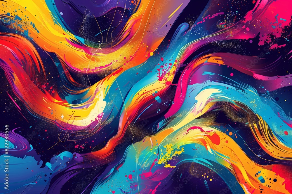 A vivid explosion of colors representing hope and recovery against dark ...