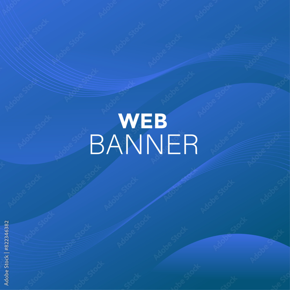 Blue Abstract fluid wave. Modern poster with gradient 3d flow shape ...