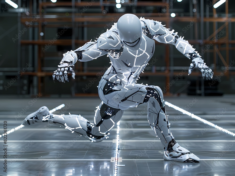 AI-Generated image of A robot is shown in a factory setting, with its ...