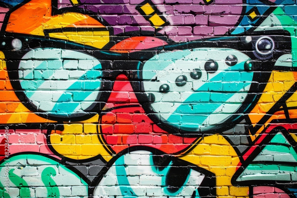 Vintage-Style Graffiti Art with Classic 80s and 90s Vibes on Brick Wall ...