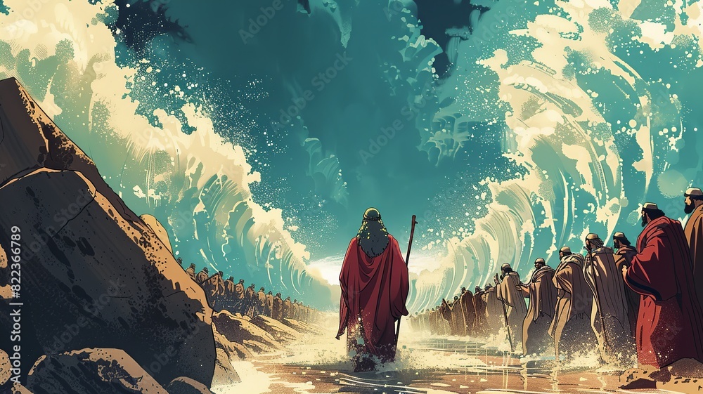 Experience a heartwarming cartoon moment where Moses provides ...
