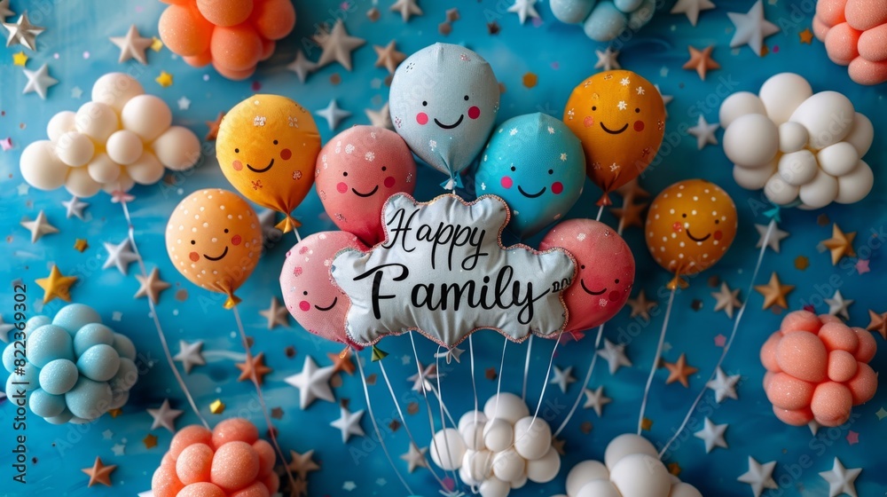 happy family day art, a vibrant happy family day message against a ...