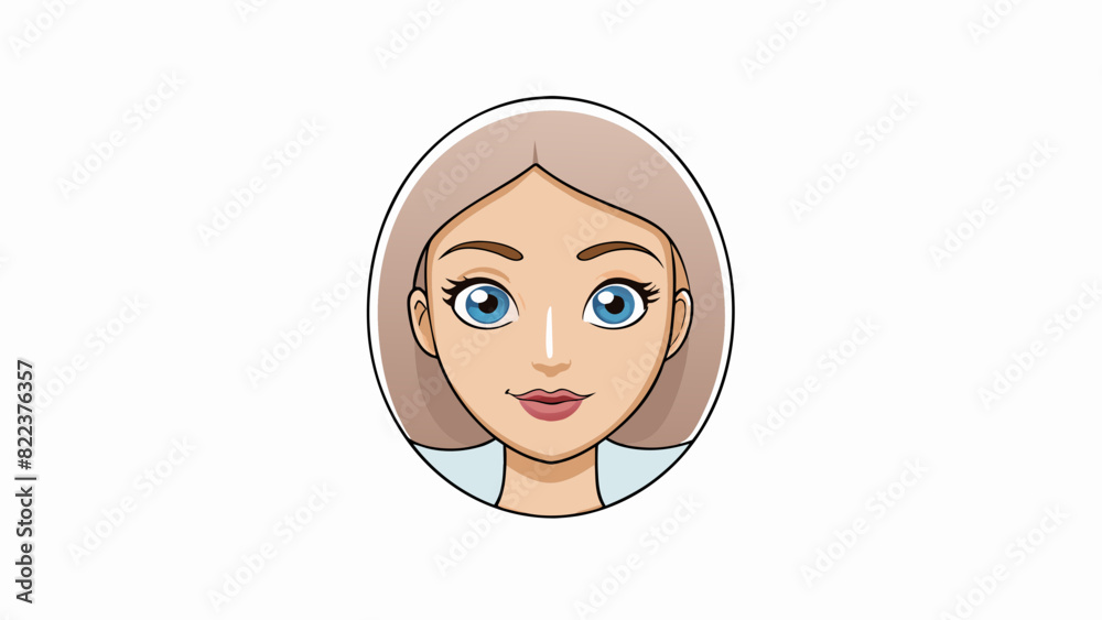 An oval face with a delicate jawline and high cheekbones. The eyes are ...