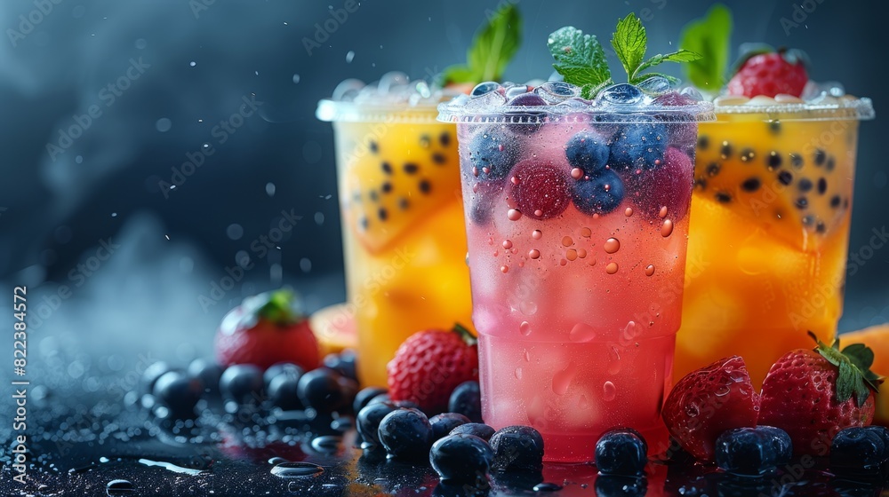 bubble tea creations, crafted bubble tea made with fresh fruit puree ...