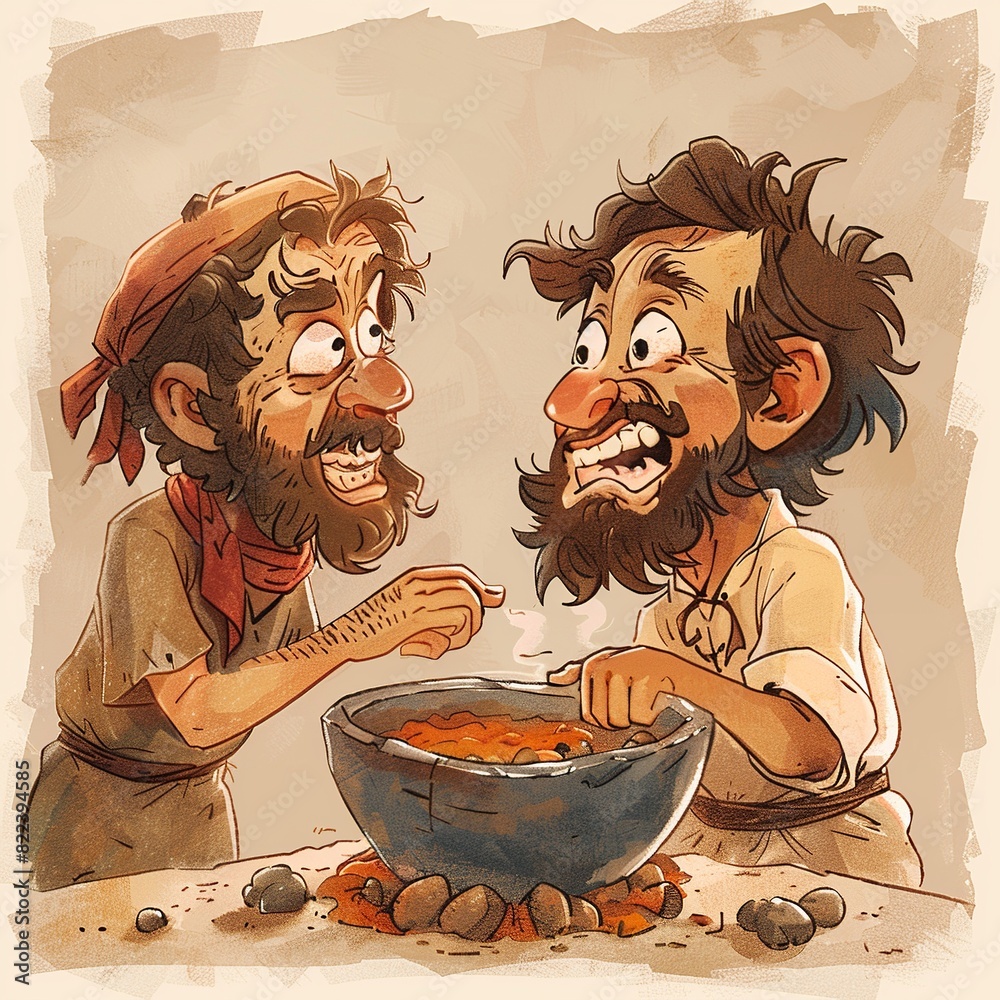 Envision a cartoon depiction capturing a pivotal moment of sibling ...