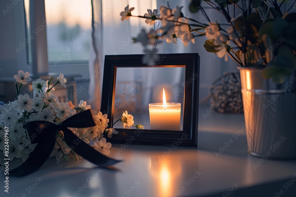 Reflective Remembrance Scene A reflective indoor remembrance scene ...