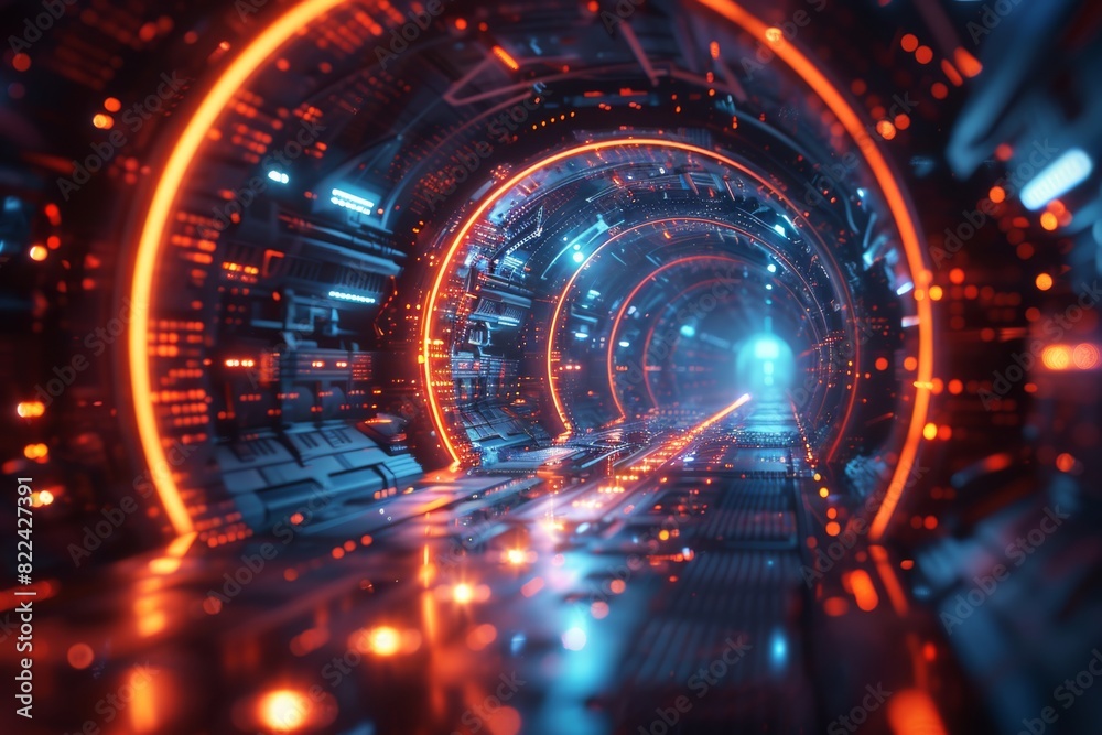 Abstract technology background. Blockchain technology secures this digital kingdom, ensuring ...