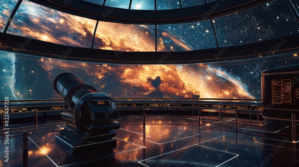 A celestial observatory where AI-driven telescopes scan the cosmos for ...