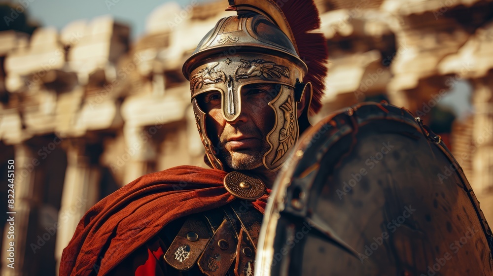 Roman male legionary, legionaries wear helmet with crest, long sword ...