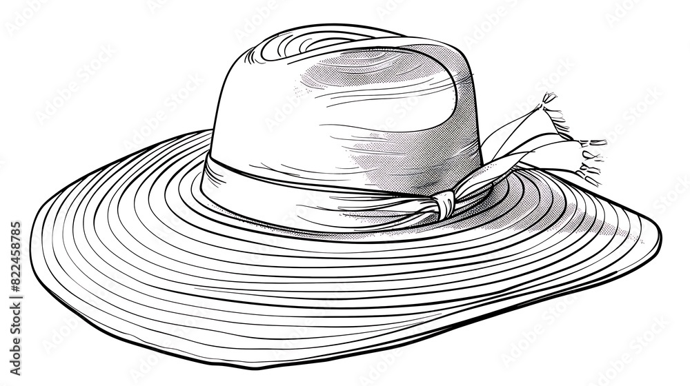 hat, outline, drawing, illustration, isolated, black, head, cap, white ...