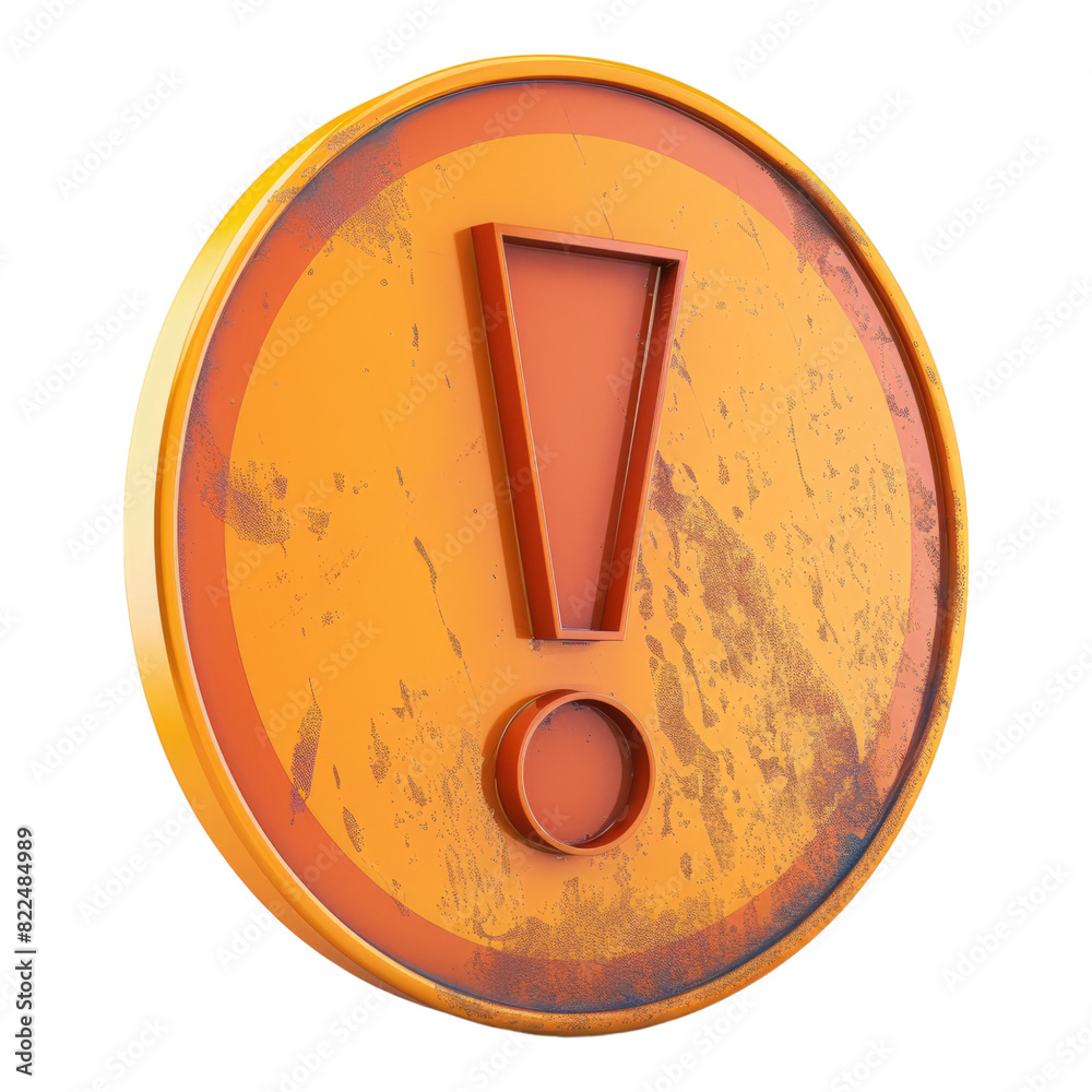 Warning sign with exclamation sign isolated on transparent background ...