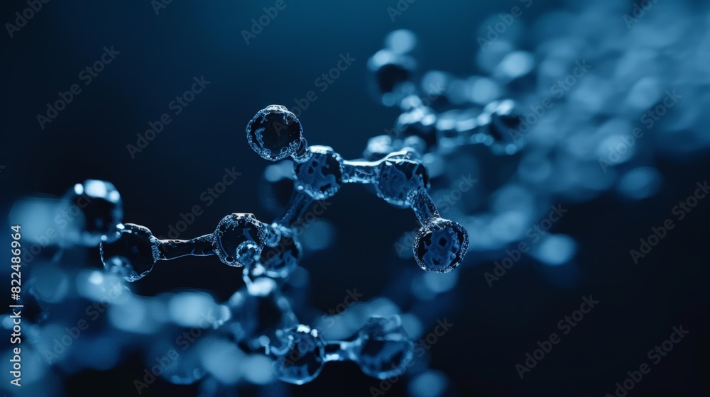 Cutting-edge pharmaceutical innovation, close-up digital molecular ...