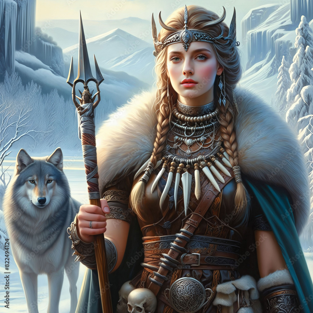 Skadi: Goddess of Winter and Hunt, Guardian of the icy realms of the ...