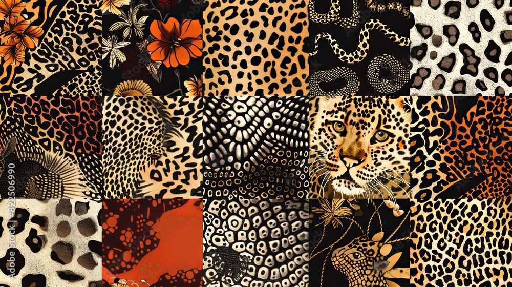 Freestyle patchwork design featuring classic colors and patterns of ...