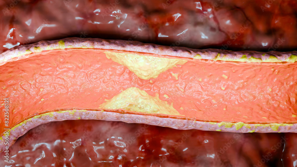 Cholesterrol or Atherosclerotic Plaque in blood vessels, Blocked vessel ...