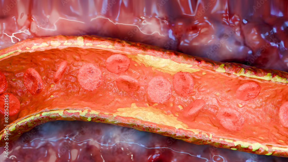 Cholesterrol or Atherosclerotic Plaque in blood vessels, Blocked vessel ...