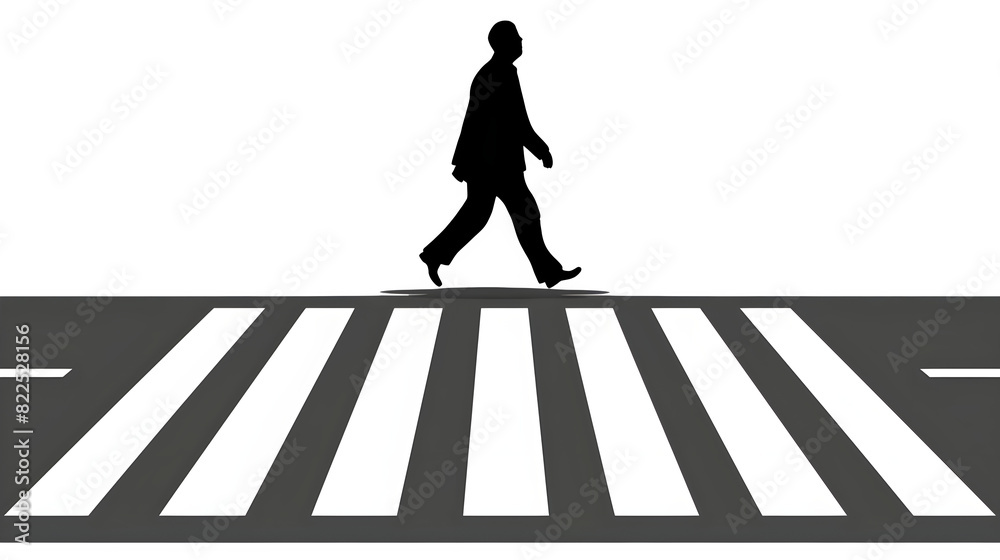Pedestrian Walking Sign for Crosswalk Safety, Isolated on White ...