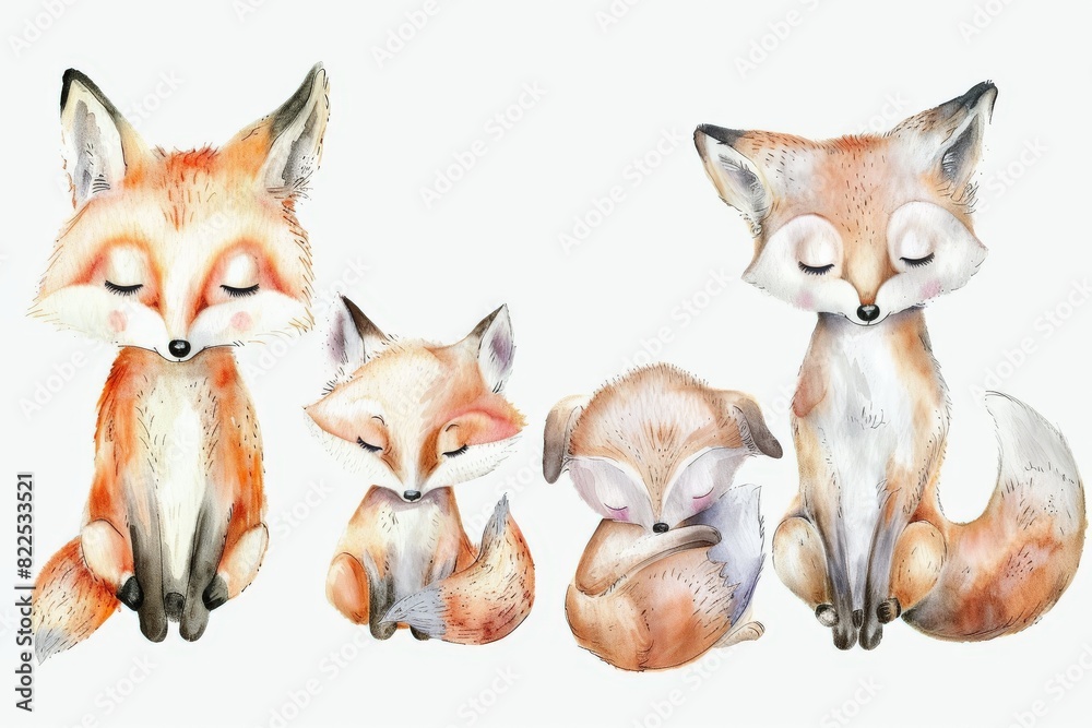 Woodland Animals & Plants Clipart Watercolor Set - Transparent PNGs ...