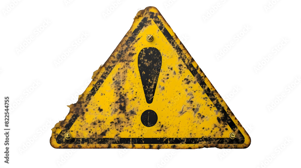 Caution Sign with Exclamation Mark for Safety Awareness, Isolated on ...