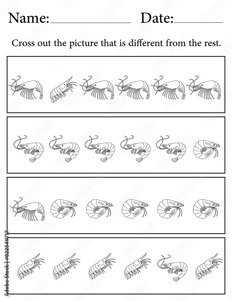 Shrimp Puzzle. Printable Activity Page for Kids. Educational Resources ...