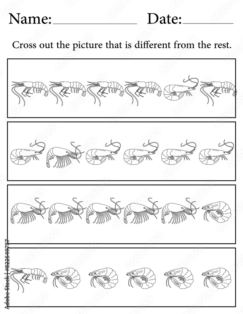 Shrimp Puzzle. Printable Activity Page for Kids. Educational Resources ...