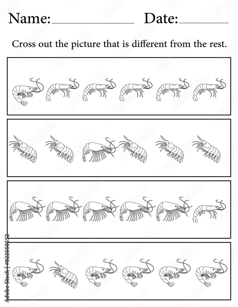 Shrimp Puzzle. Printable Activity Page for Kids. Educational Resources ...