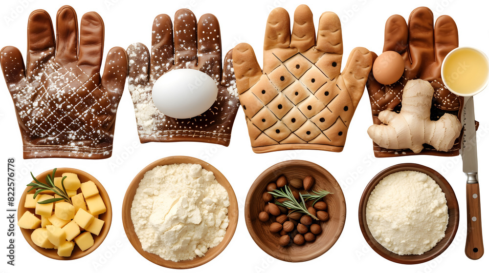 Baker's Setup with Oven Mitts and Baking Ingredients for Culinary ...