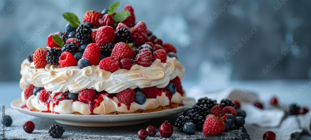 Cake Pavlova in 3 Michelin star restaurant food photography texture ...
