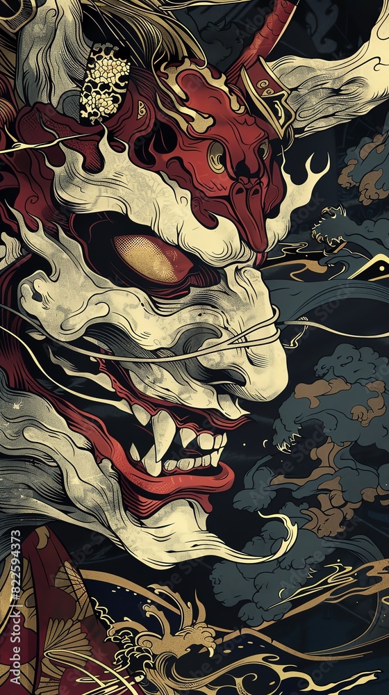 Hannya Japanese Visualize a Hannya, a female demon, with a twisted and ...