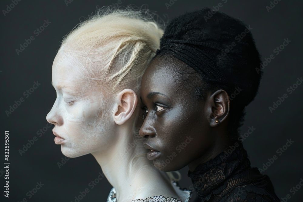 International Albinism Awareness Day, dark-skinned African woman behind ...