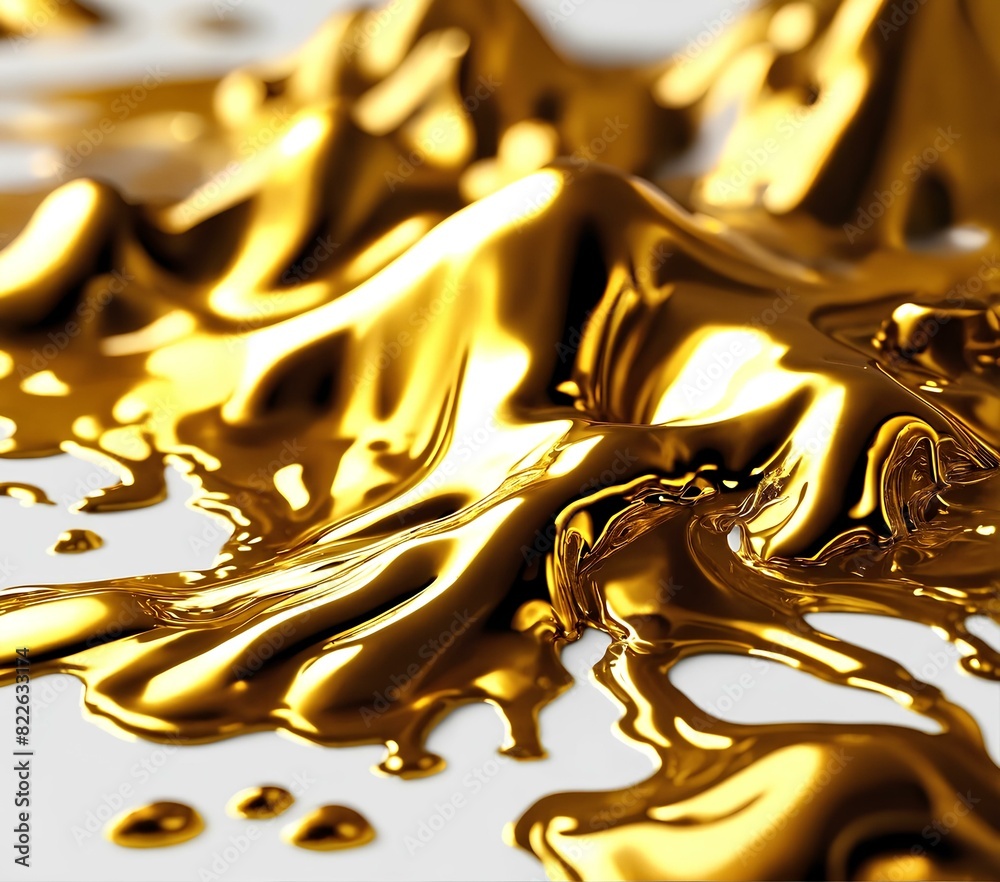 melted gold dripping isolated on transparent background cutout Stock ...