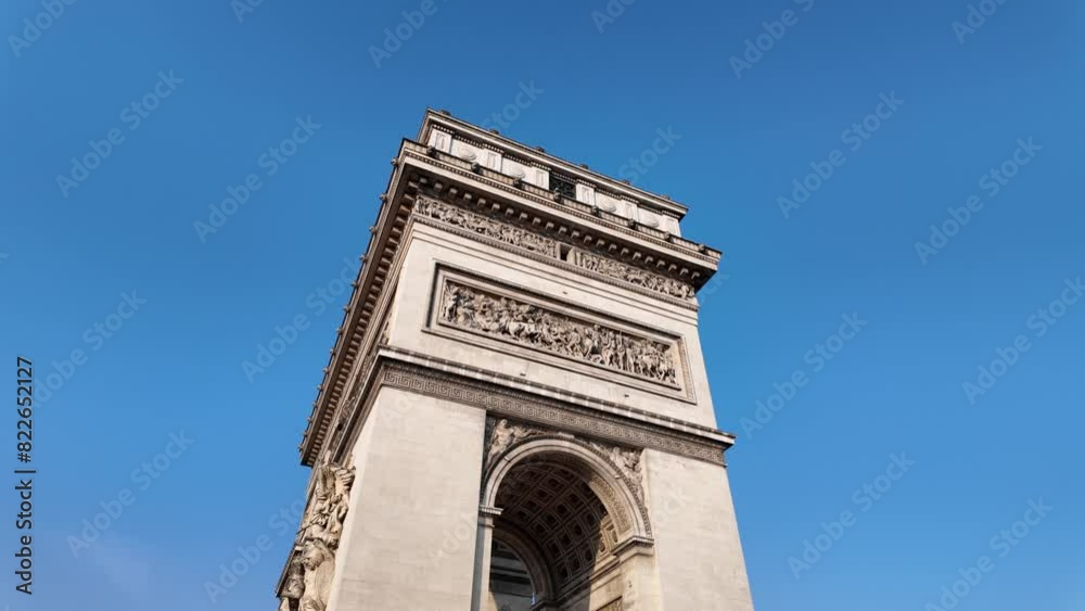 The Arc de Triomphe in Paris, captured at dawn from various angles ...