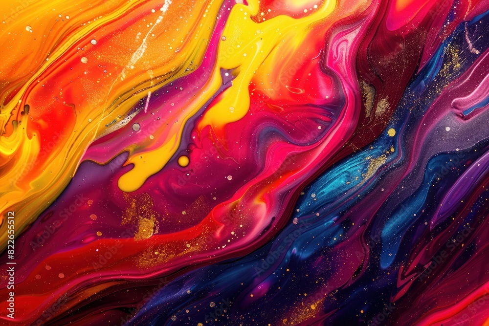 Marvelous colorful abstract modern contemporary artwork. Unique swirl ...