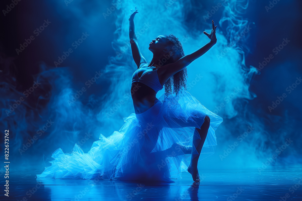 A dancer interpreting music through movement, expressing emotions and ...