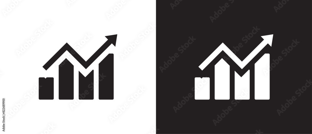 Flat icon of Business growth, business rise line icon, Business chart ...