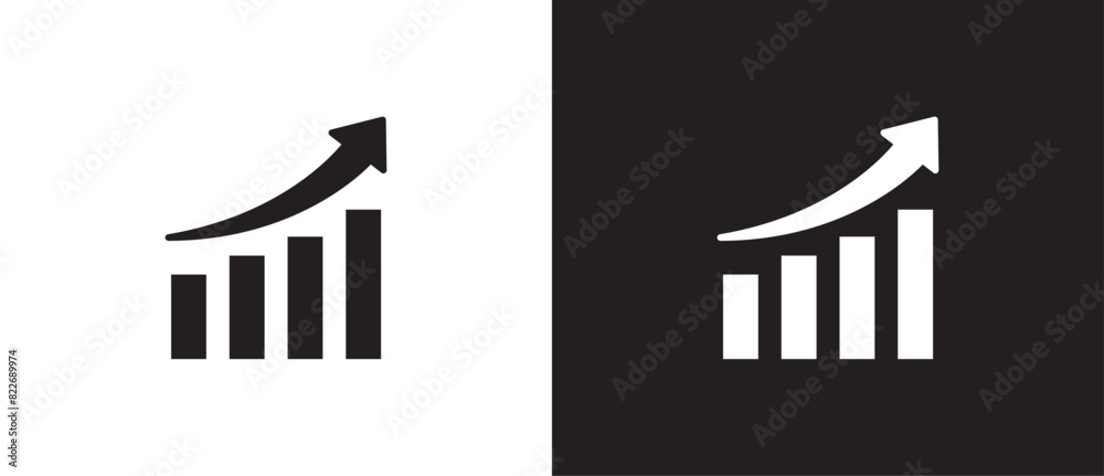 Flat icon of Vertical bar graph, Diagram representing growth icon ...