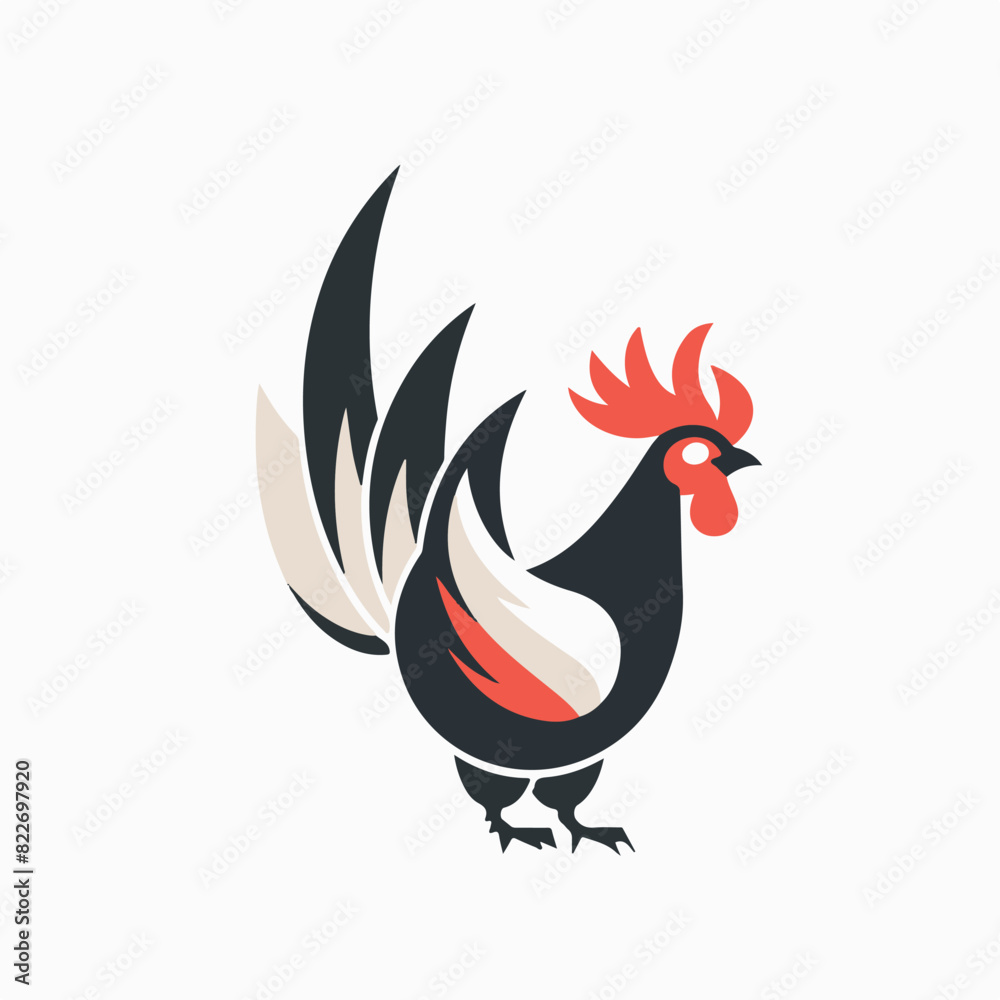 Rooster in cartoon, doodle style. Image for t-shirt, web, mobile apps ...