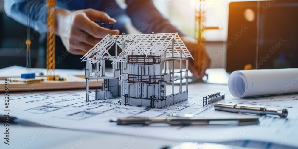 concept construction site working tools engineering building model ...