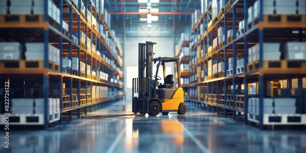 Automated Forklift doing storage in a warehouse managed by machine ...