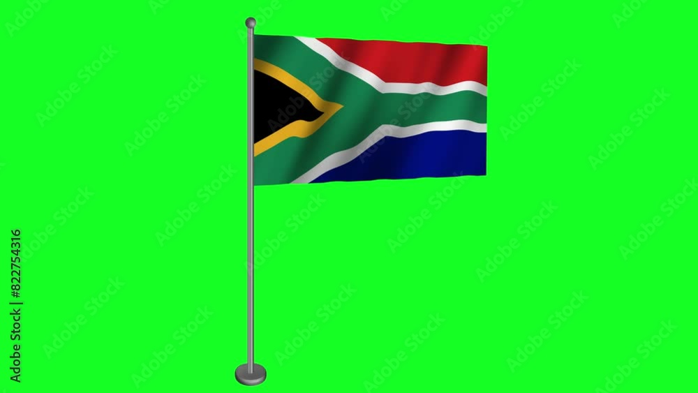 Immersive 4K Animation of the South African Flag Waving Majestically ...