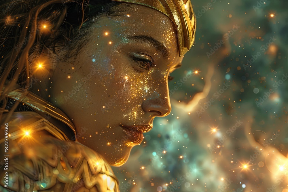 Mysterious Warrior Woman in Armor Costume: Cosmic Encounter in Popular ...